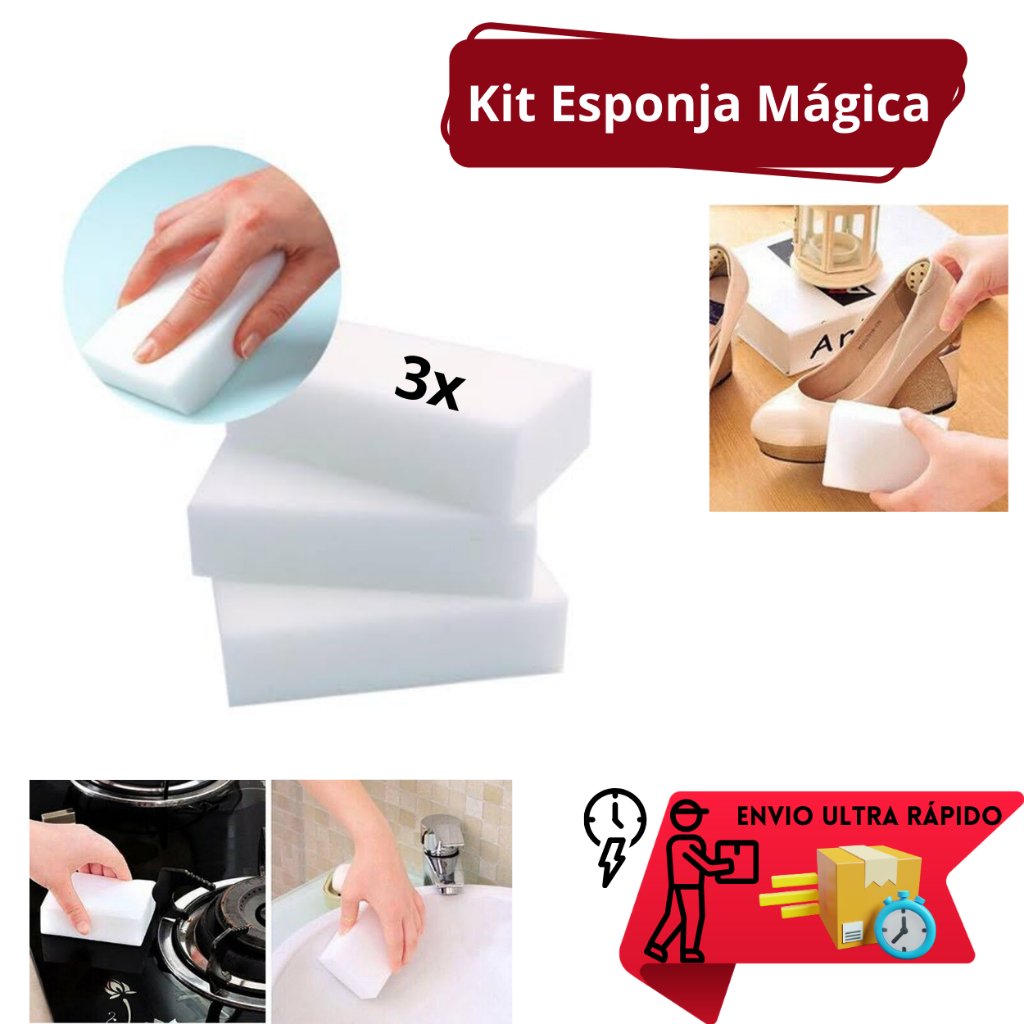 KIT Esponja Mágica - Prática e Eficiente | Shopee Brasil