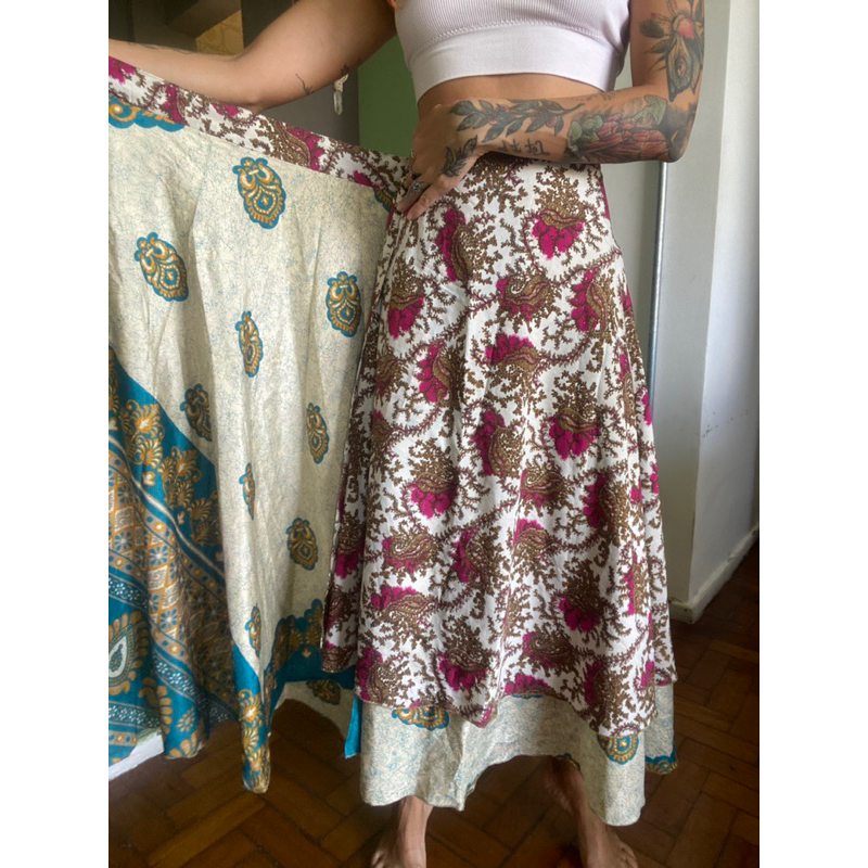 Saia mágica indiana dupla-face | Shopee Brasil