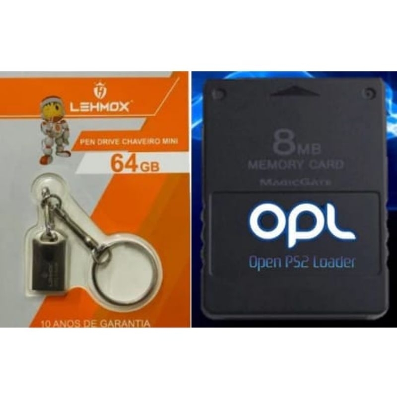 Kit Opl Memory Card Ps2 + Pendrive 64 Gb + Jogos | Shopee Brasil