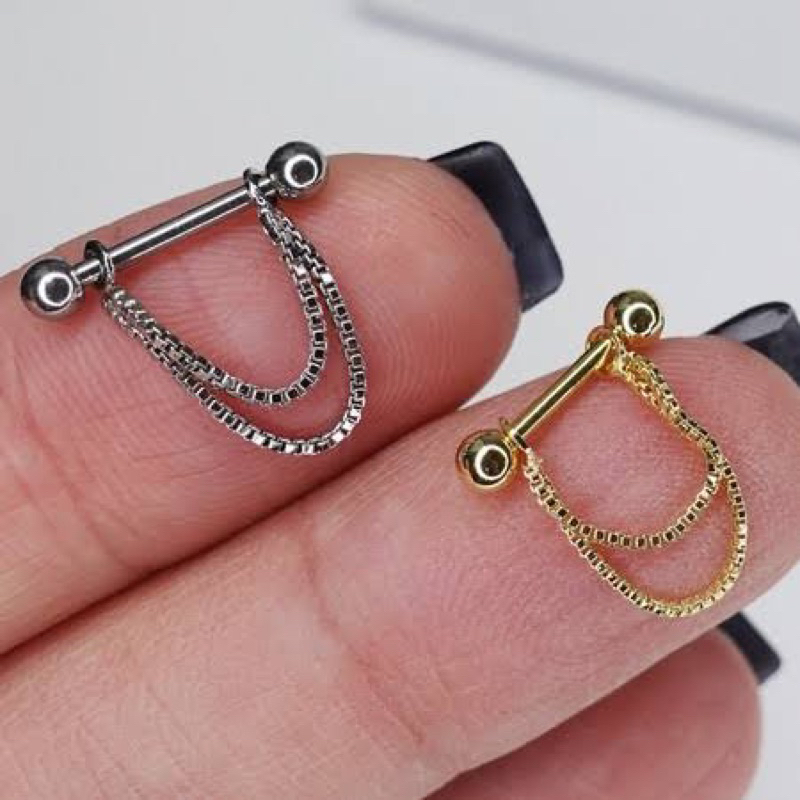Piercing Microbel Correntinha Para Orelha Conch Em Prata 925 | Shopee ...