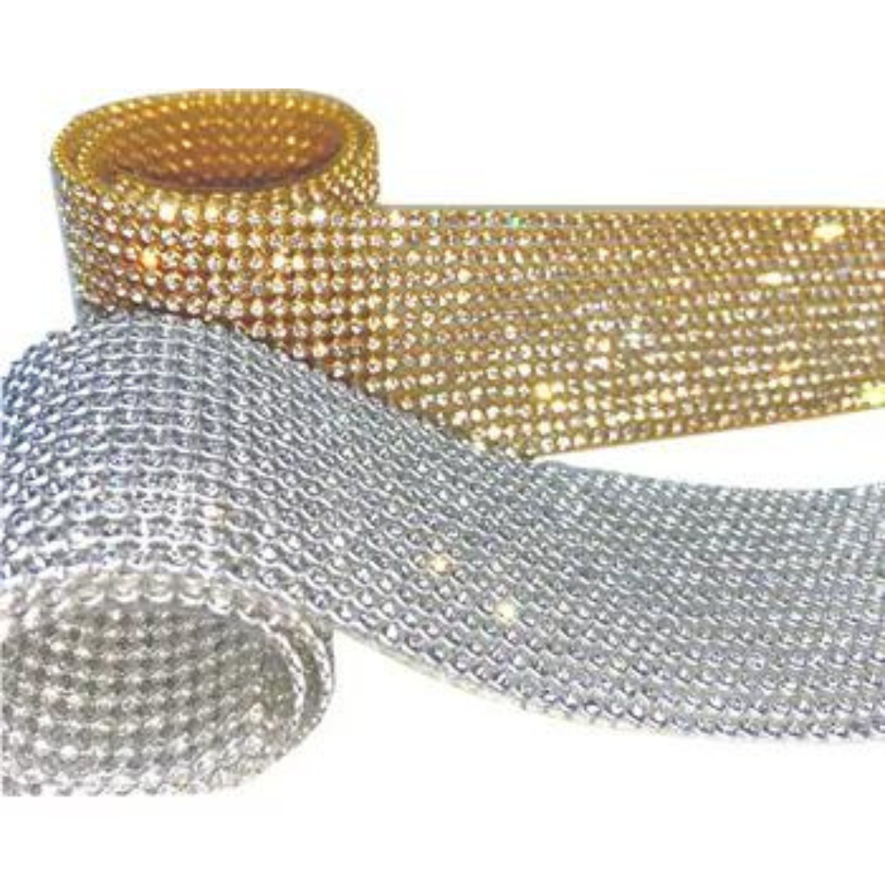 Manta de Strass Alto Brilho Dourada Prata Original Para Artesanato ...