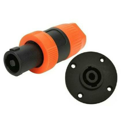 Kit Conector Plug Speakon Macho x Femea 4 Vias Painel Linha Laranja ...