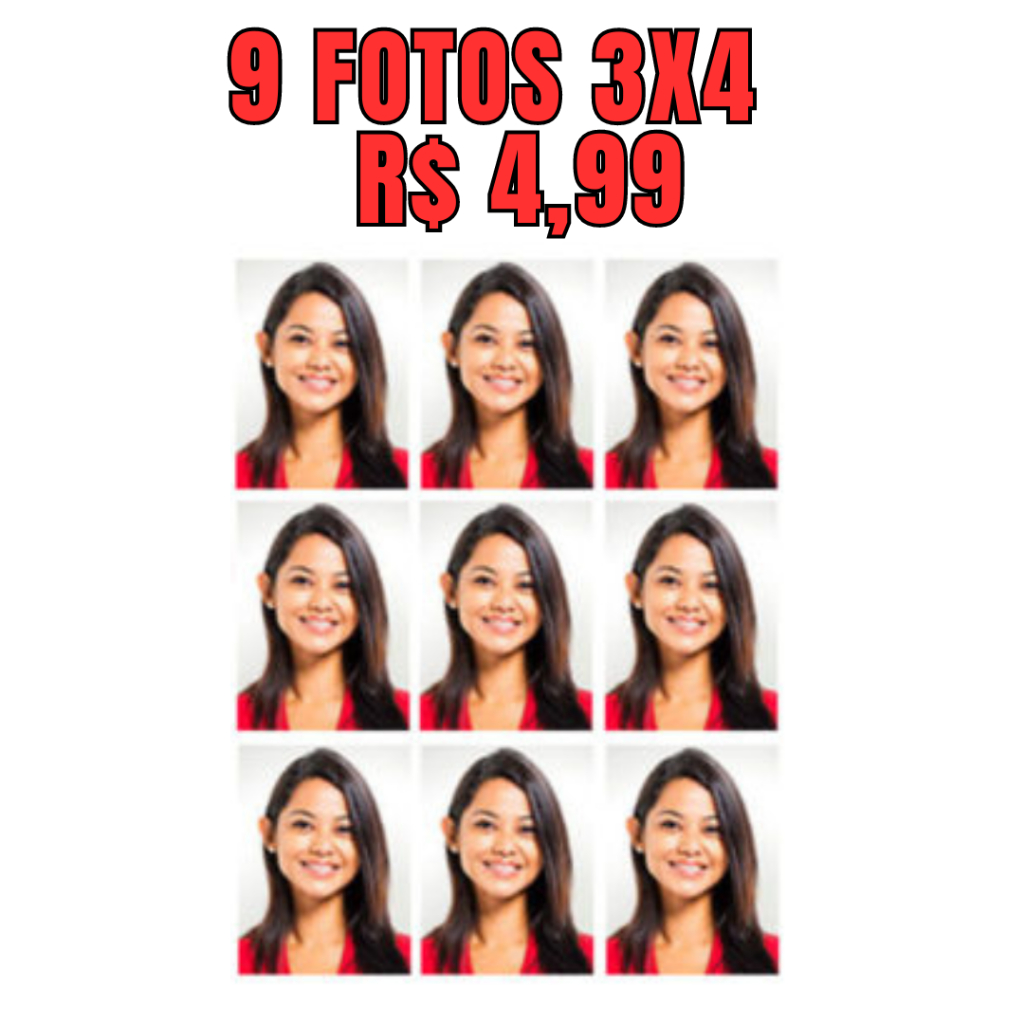 9 FOTOS 3X4 - IMPRESSO EM ULTRA QUALIDADE | ENVIO IMEDIATO | Shopee Brasil