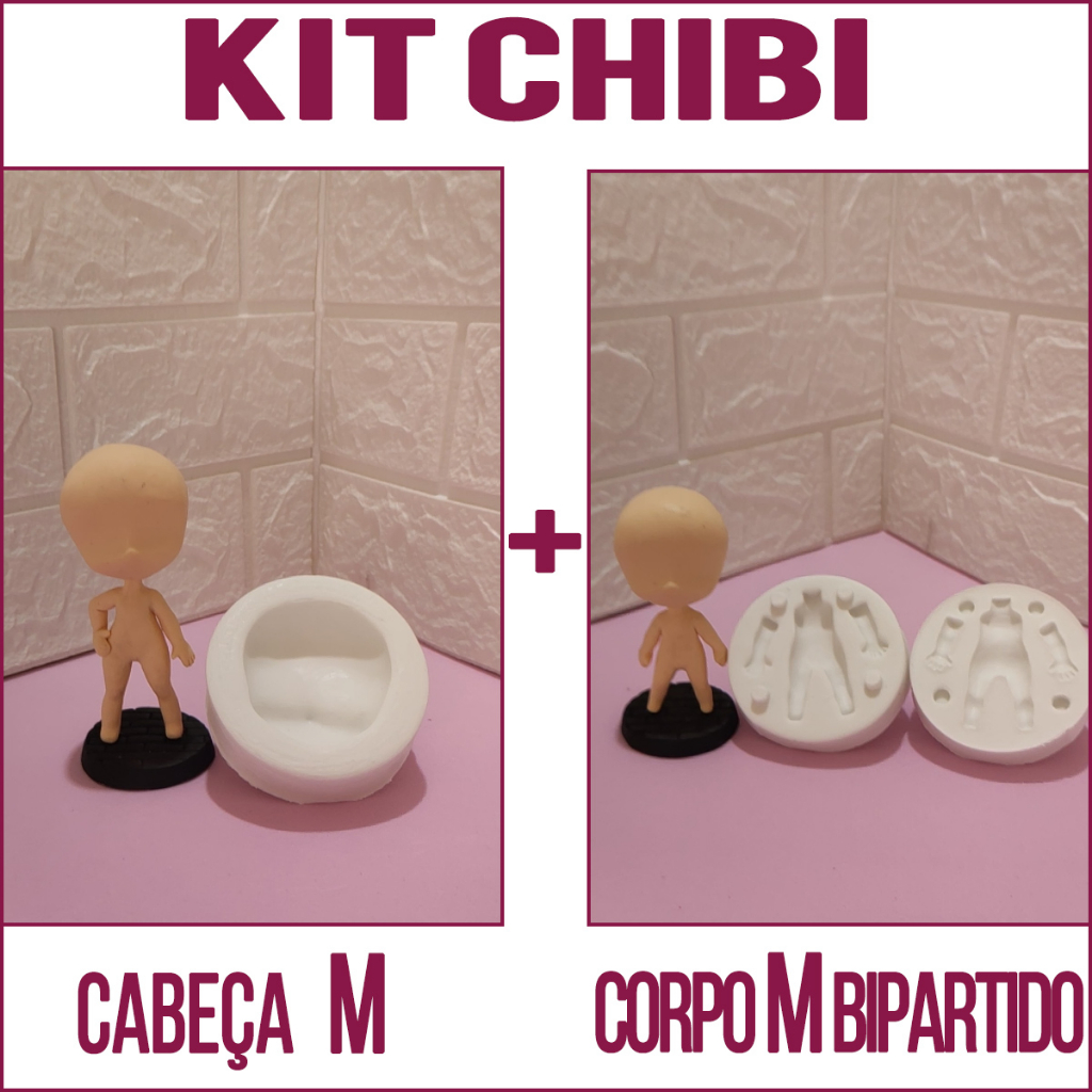 Molde Corpinho Chibi M Bipartido Cabeça M Simples | Shopee Brasil