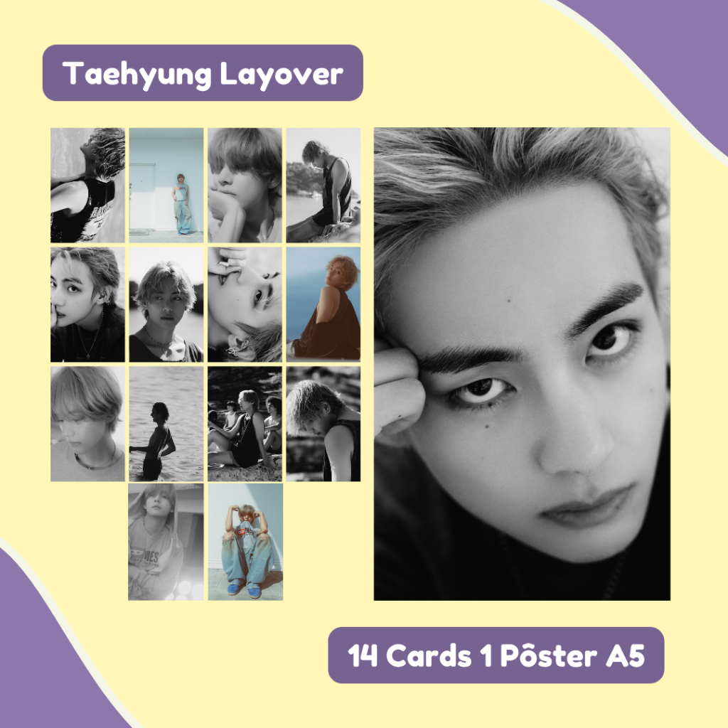 Kit Tae hyung V layover 14 cards & 1 Pôster A5 | Shopee Brasil