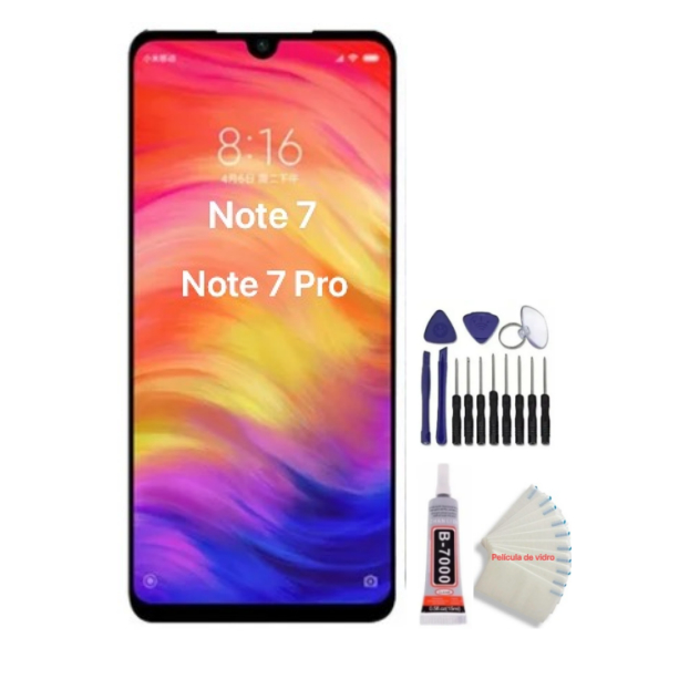 Tela Touch Display Frontal Lcd Compatível Xiaomi Redmi Note 7 Note 7 Pro m1901f7g + Pelicula ...