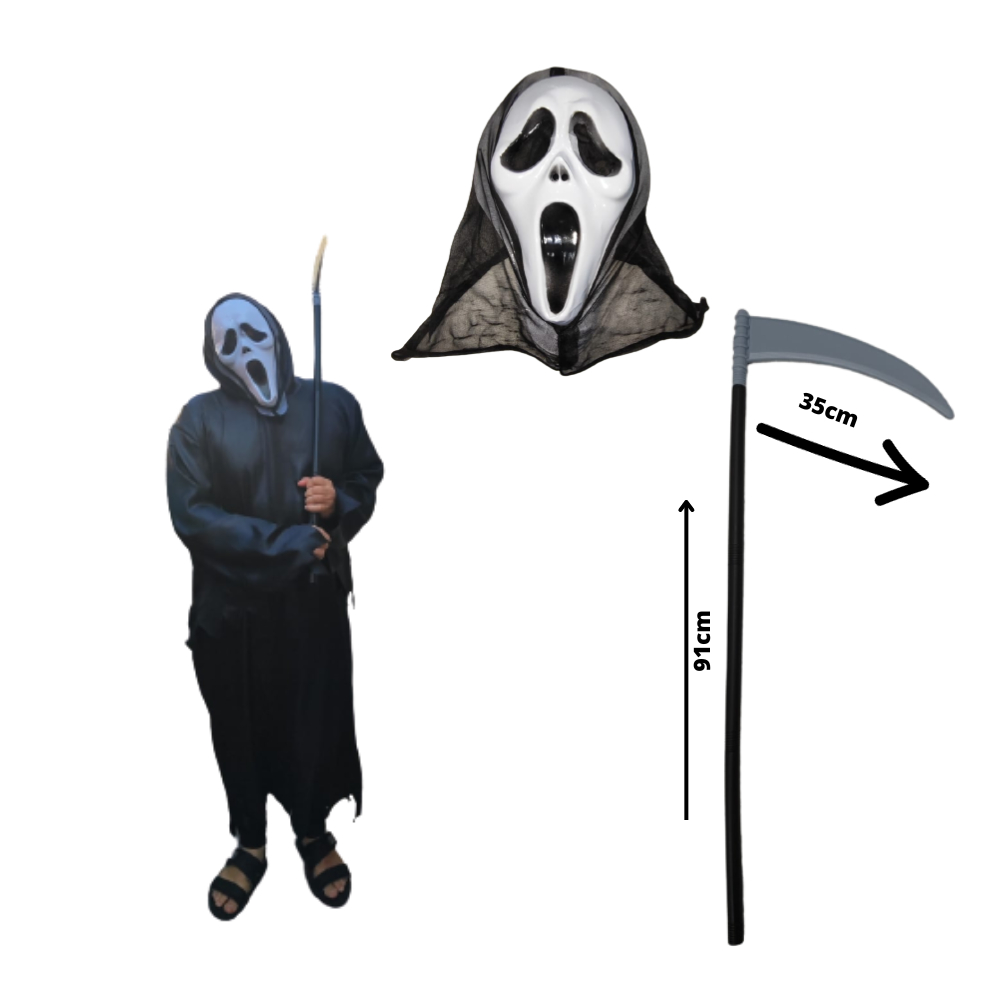 Kit fantasia Túnica do pânico adulto com foice e máscara | Shopee Brasil