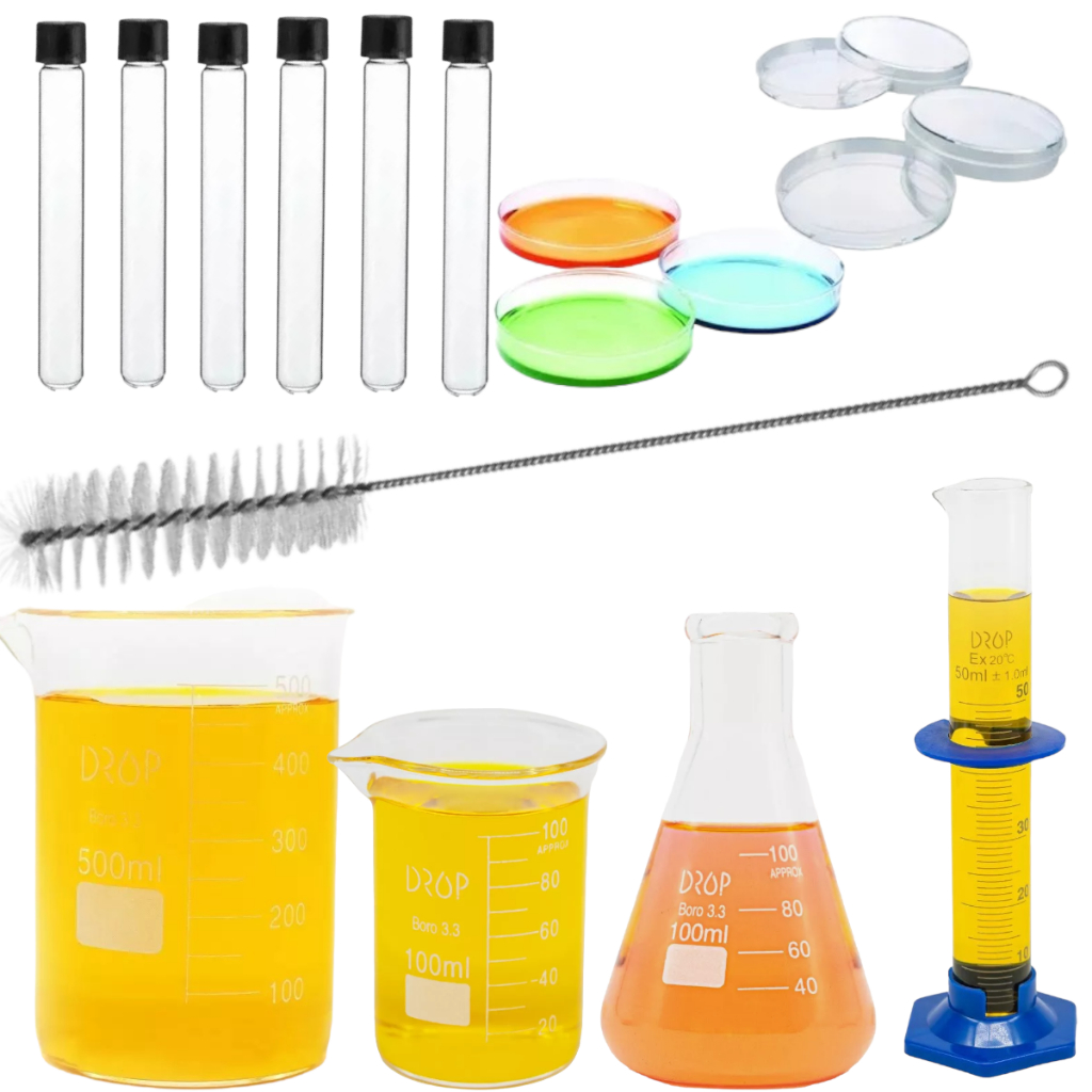 Kit Vidrarias Laboratórios Escolares Escolar Química Básico bequer ...