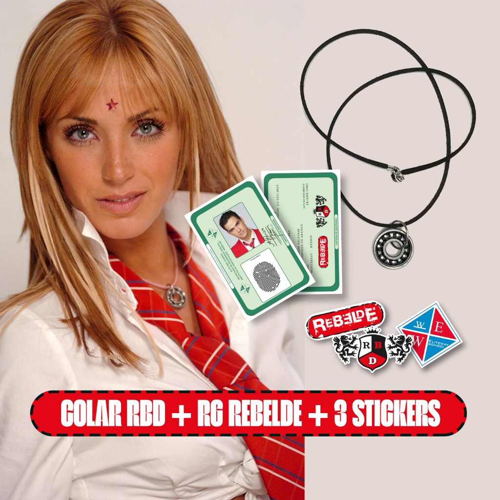 Colar RBD + RG Rebelde + 3 adesivos | Shopee Brasil
