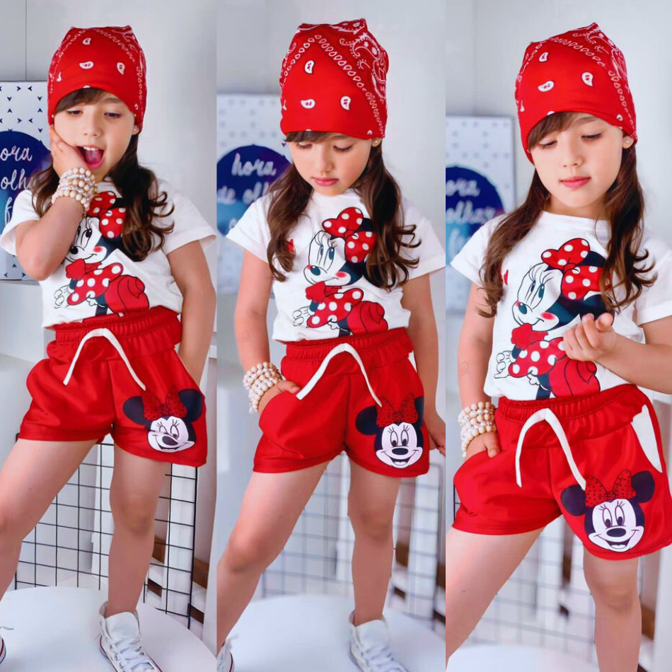 Conjunto Menina Infantil Minnie Feminino Top De Linha | Shopee Brasil