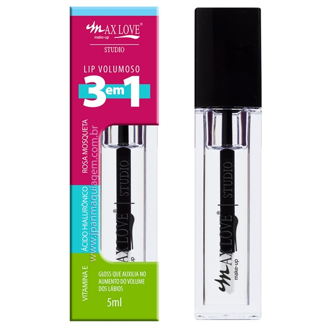 GLOSS LIP VOLUMOSO 3 EM 1 INCOLOR MAX LOVE 5ML | Shopee Brasil