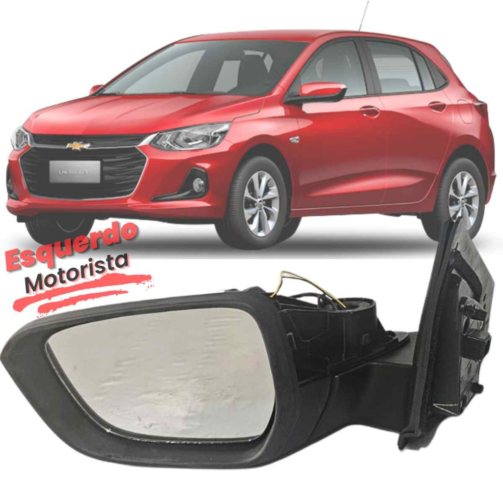 Retrovisor Externo Esquerdo Motorista Chevrolet Onix Plus 2020 2021 2022 2023 Elétrico com ...