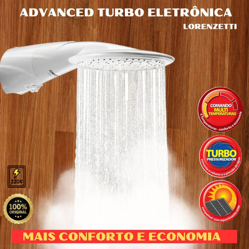 Chuveiro Ducha Advanced Turbo com Pressurizador 220v/7500w | Shopee Brasil
