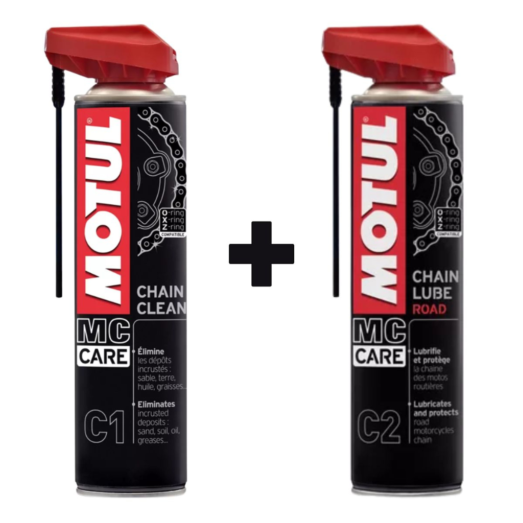 Kit Motul C1 Clean + C2 Lubrificante Corrente 400ml | Shopee Brasil