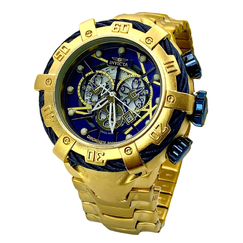 Relógio Invicta Masculino Thunderbolt Skeleton Dourado Aço Inoxidável ...