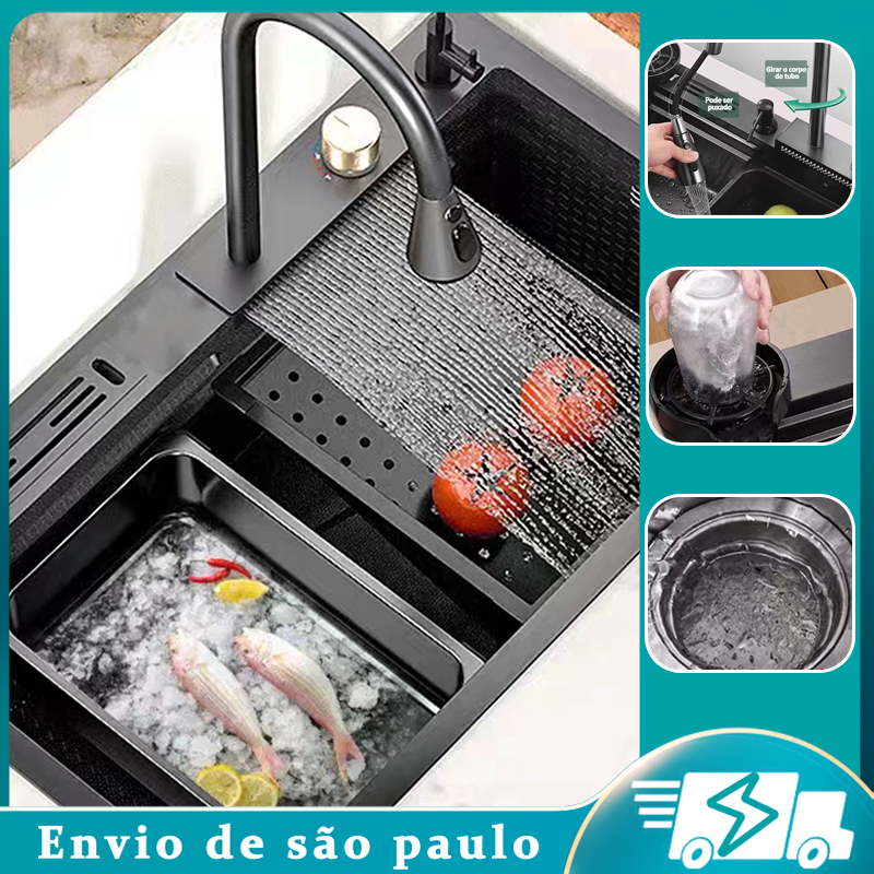 Pia faucet set Cuba em INOX para Cozinha Gourmet - Linha BLACK LUXO ...