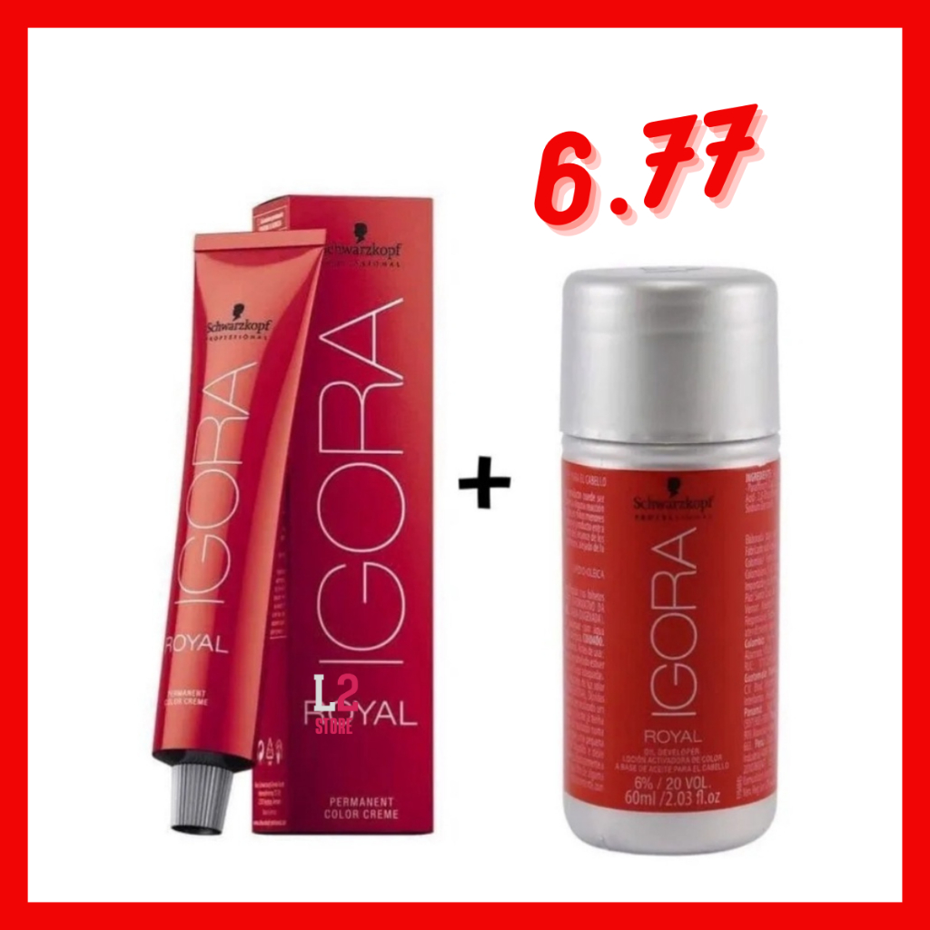 Kit Coloração IGORA ROYAL 6.77 Schwarzkopf + Ox | Shopee Brasil