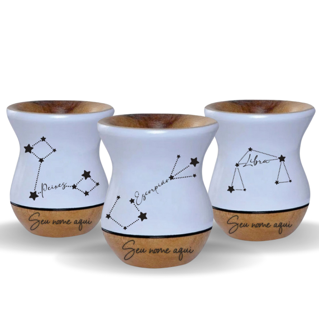 Cuia Personalizada Premium Com Nome e Signo | Shopee Brasil