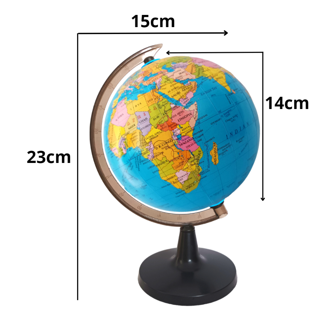 Globo Terrestre Escolar Giratório De Mesa Mapa Mundi 23 Cm Shopee Brasil
