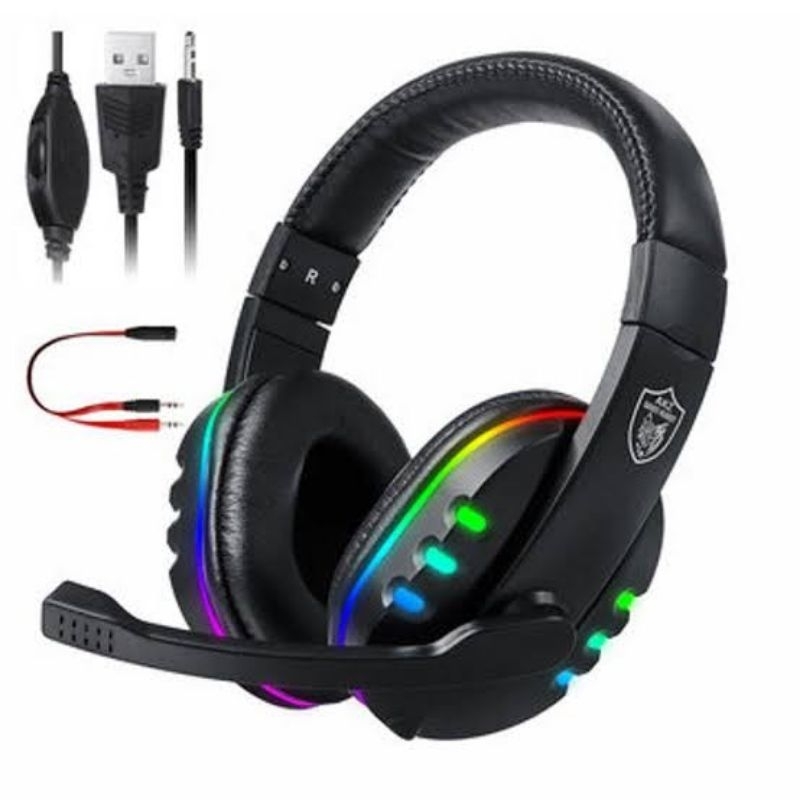 Fone De Ouvido Headset Gamer Led Rgb Celular Ps4 Pc Notebook Shopee