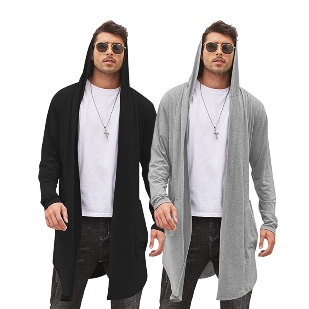 Cardigan Masculino Sobretudo Blazer Estiloso Comprido Casaco Longo com ...