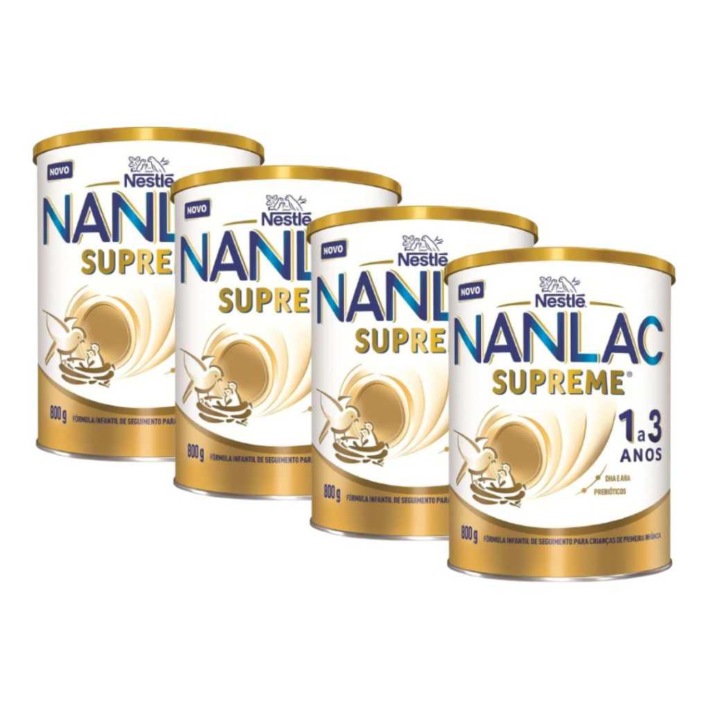 Kit c/ 4 Fórmula Infantil Nestlé Nanlac Supreme 1 a 3 anos - 800g ...