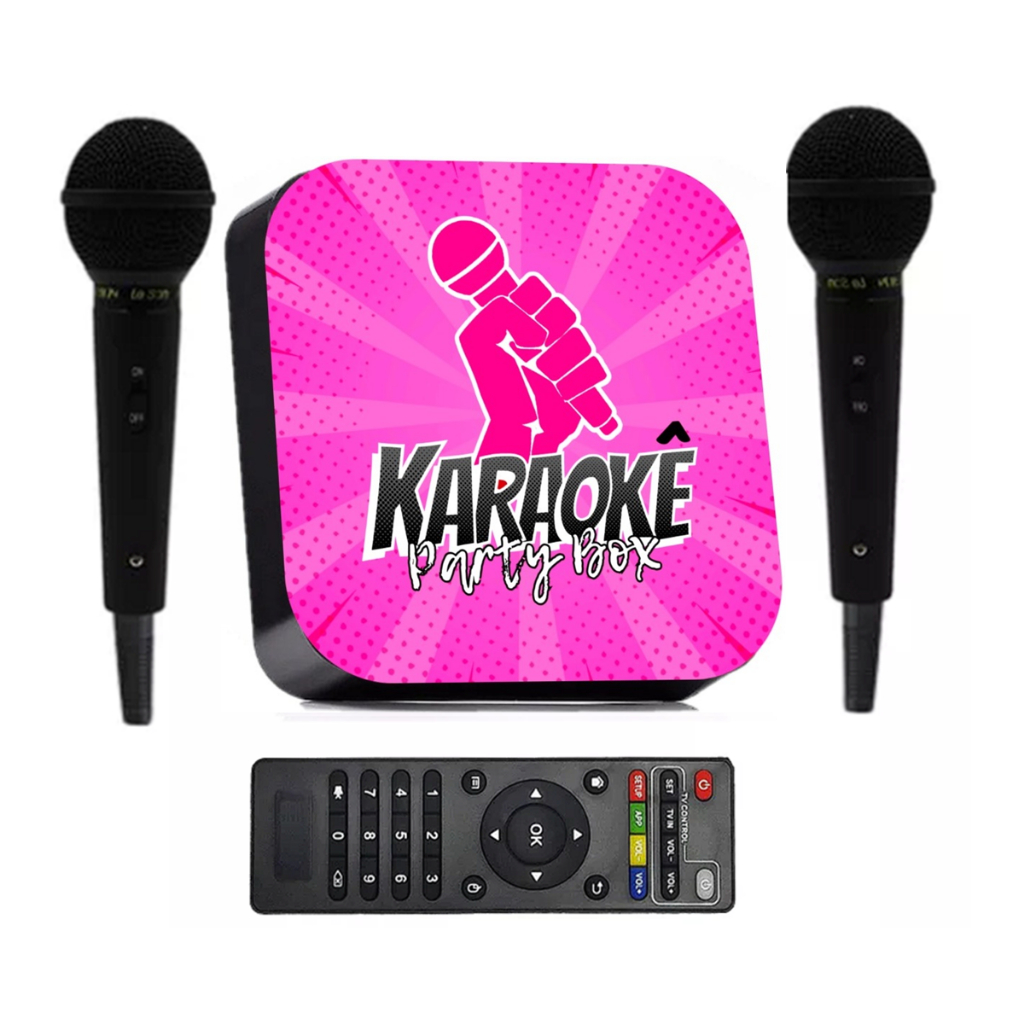 Karaoke Party Box Rosa +2 Microfones +de 1000 Músicas Videoke Com ...