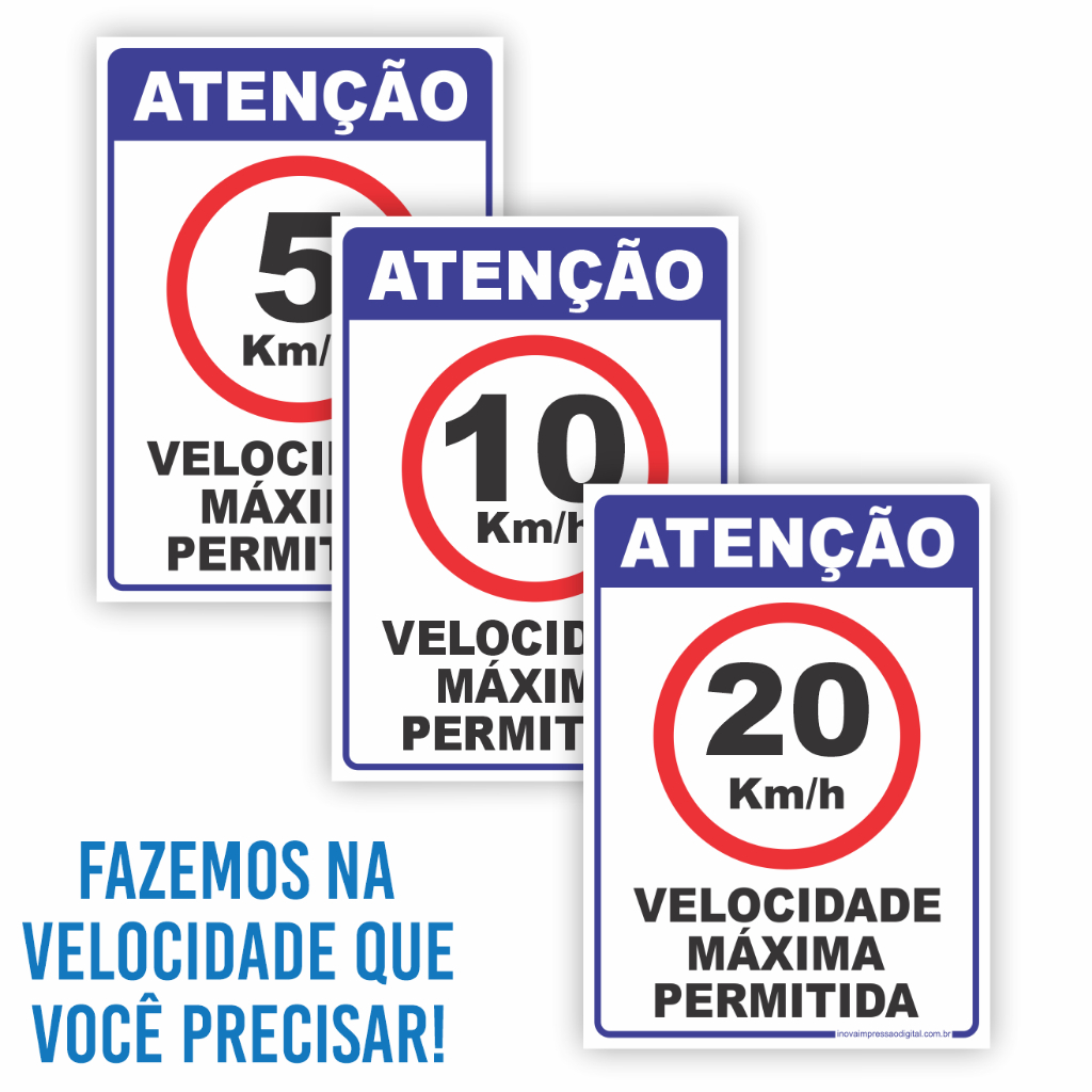 Adesivo Atenção Velocidade Máxima Permitida Controlada 25x35 Cm ...