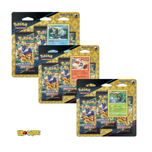 3 Blisters Triplos Pokémon TCG Realeza Absoluta Cinderace Rillaboom ...