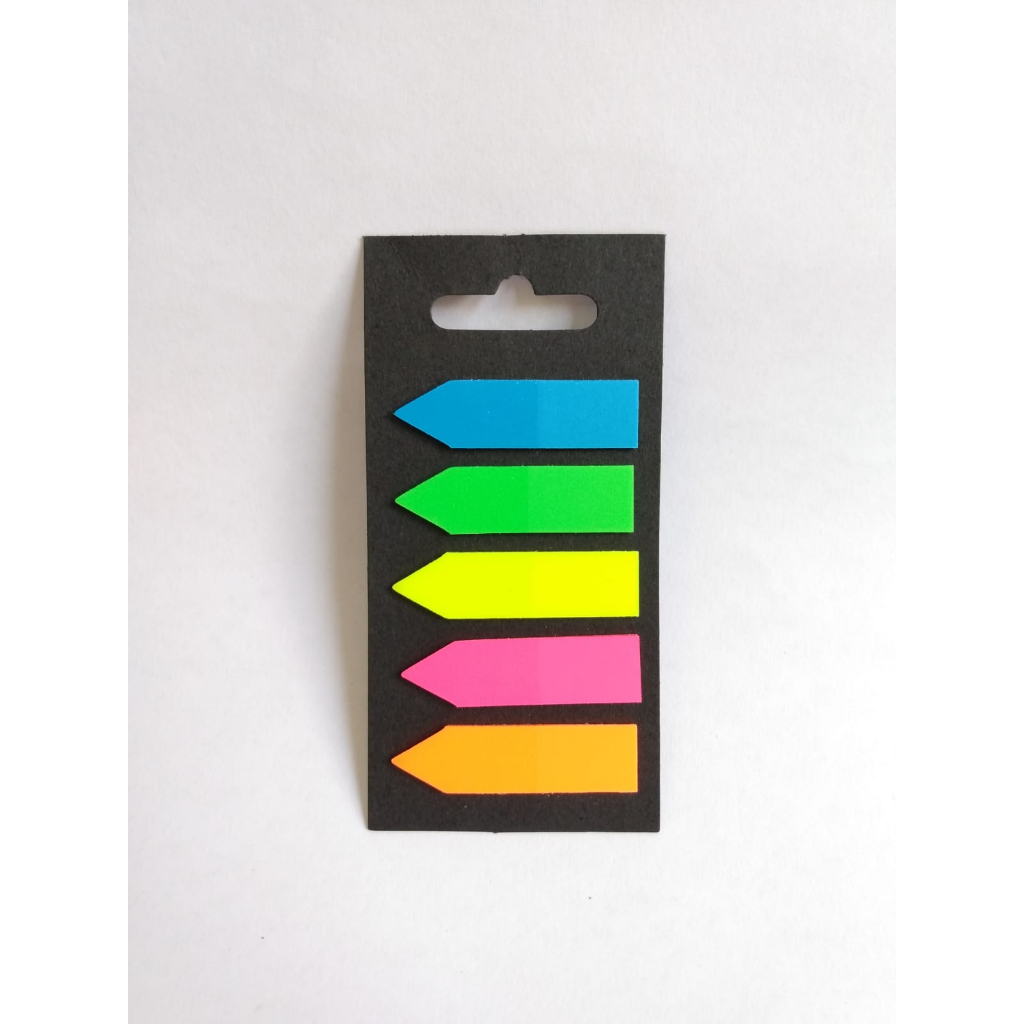 Adesivo Post-it Marcador de Pagina Neon Seta 5 Cores | Shopee Brasil
