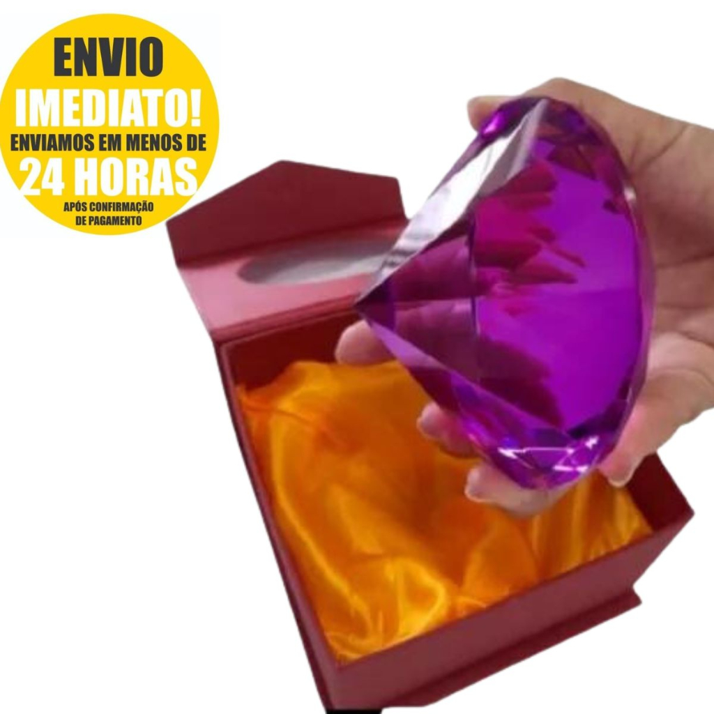 Diamante Gigante Peso Papel Cristal Em Vidro Lapidado Pedra do poder extra grande em vidro na ...