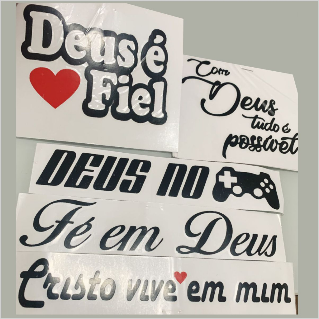 Adesivos Frase Deus religioso evangelico Decorativos para Carro e moto Estilo Personalizado ...