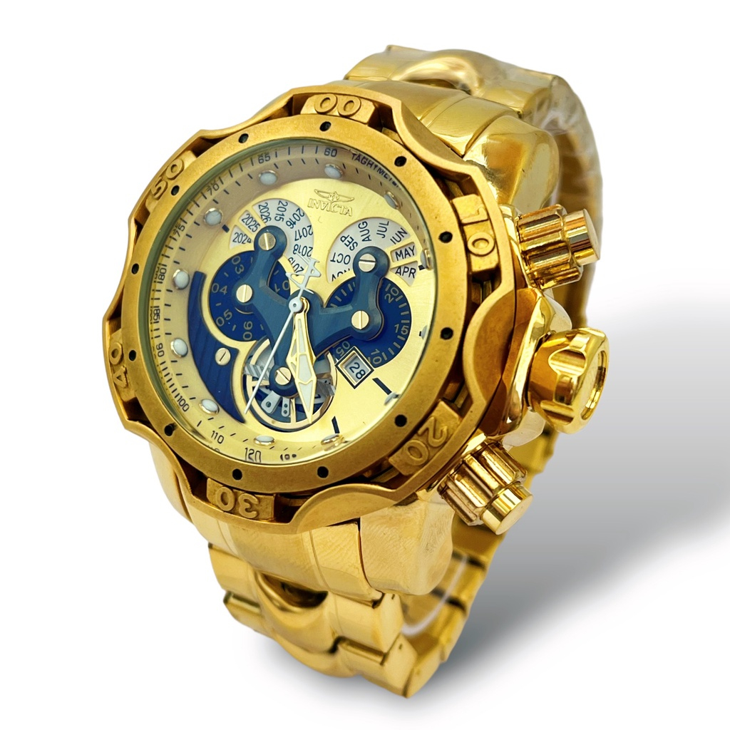 Relógio Invicta Masculino Hibryd Dourado Aço Inoxidável Resistente á ...