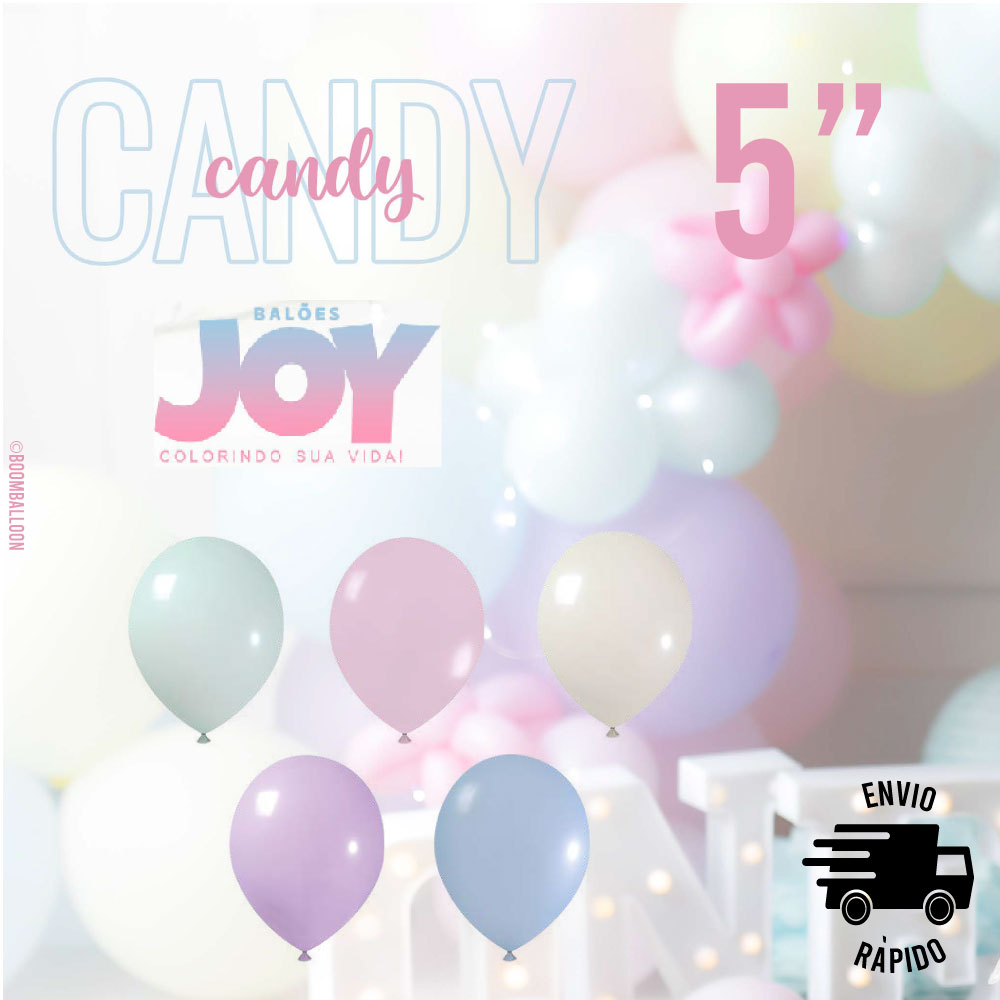 Balão Bexiga Latéx Candy 5 polegadas com 50 unidades Joy Festa Aniversário Casamento Envio ...
