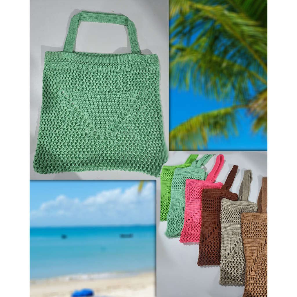 Bolsa Praia Tricô Estilo Prada Verão Moda 2023 Sacola Ecobag | Shopee Brasil