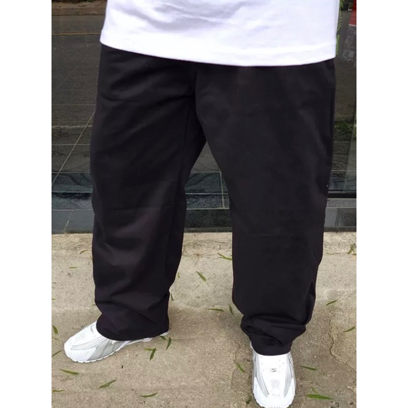 CalÇa Jeans BalÃo Reta Baggy Larga Estilo Skate Shopee Brasil