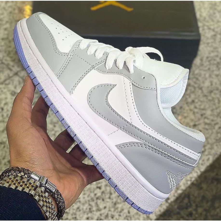 tenis nike air jordan low cano baixo cinza/branco/laranja unissex 34 ao ...