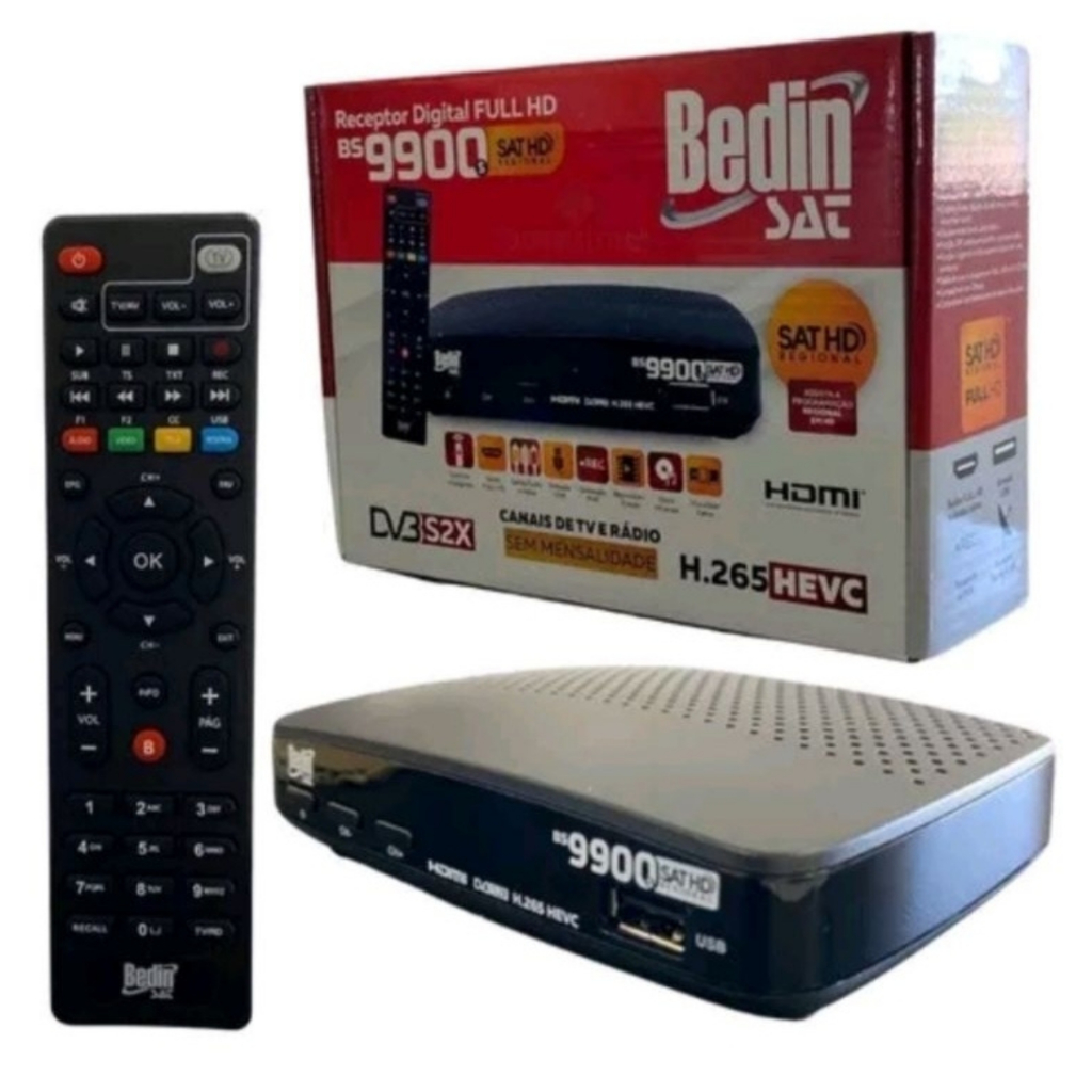 Receptor Digital Full HD BS 9900 Bedin Sat | Shopee Brasil