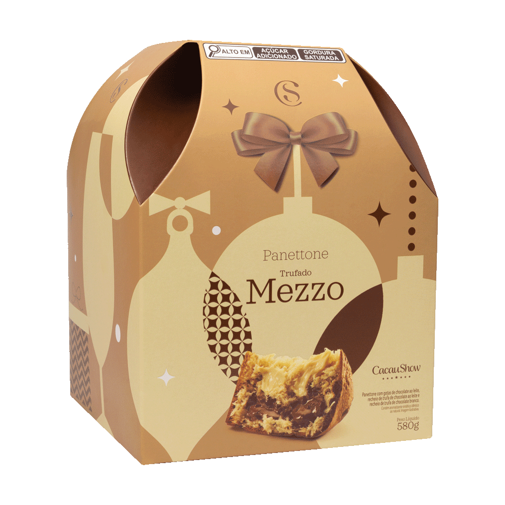 Panetone trufado mezzo 580g Cacau Show | Shopee Brasil