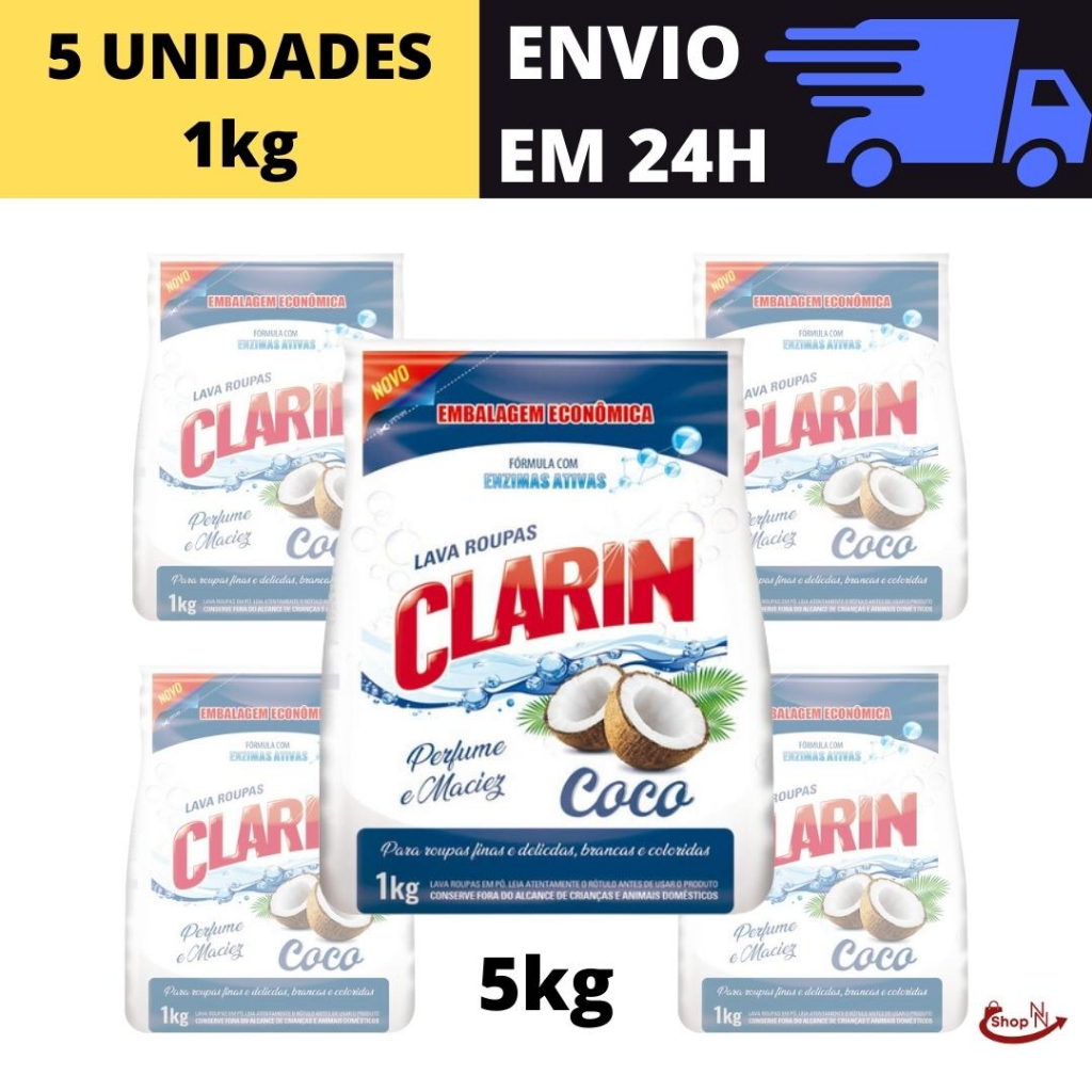 SABÃO EM PÓ CLARIN COCO LAVAGEM PERFEITA CHEIROSO MULTIAÇÃO PERFEITO ...