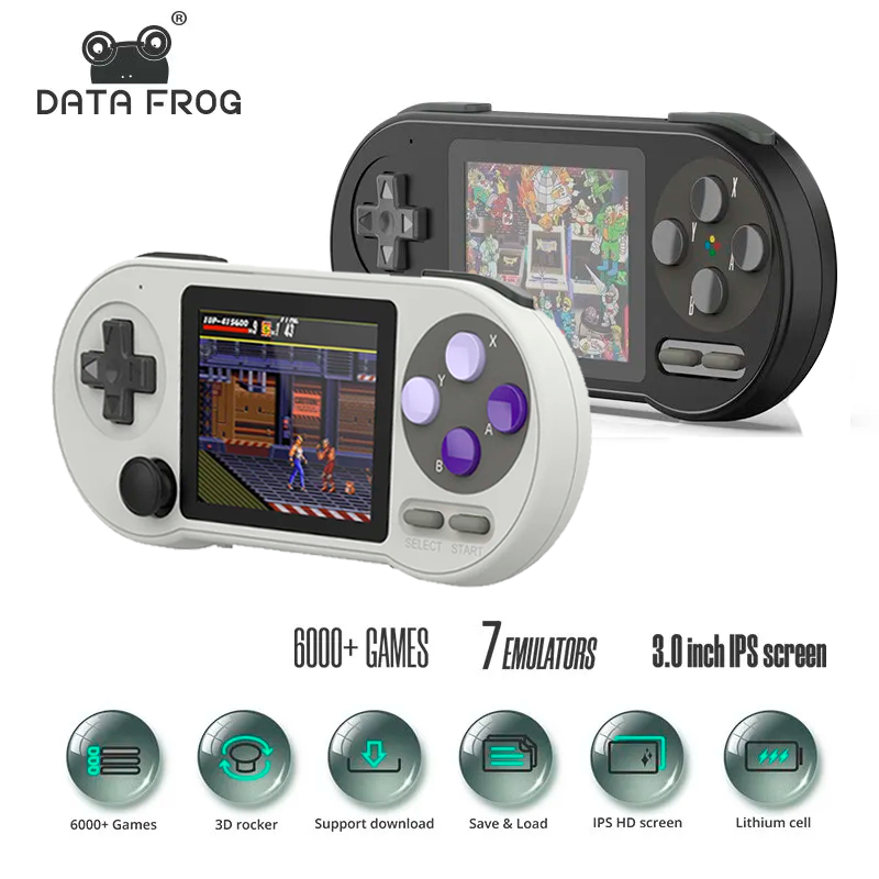 Console Portátil SF2000 Custom Branco / Preto com 6000 Jogos Snes, Gba ...