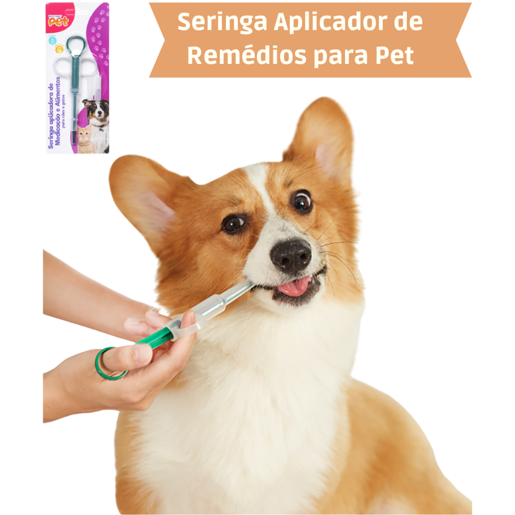 Seringa Pet Aplicador Dosador de Remédios Comprimidos Alimentador Pet ...