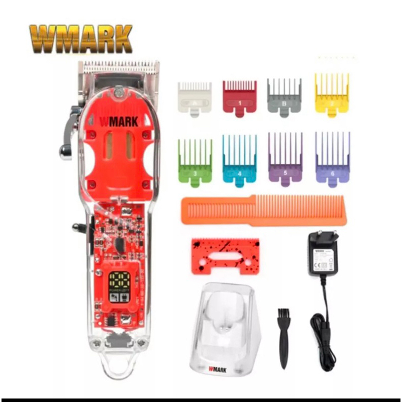 Maquina De Cortar Cabelo Barbeiro Estilo Transparente Com Visor de Led ...