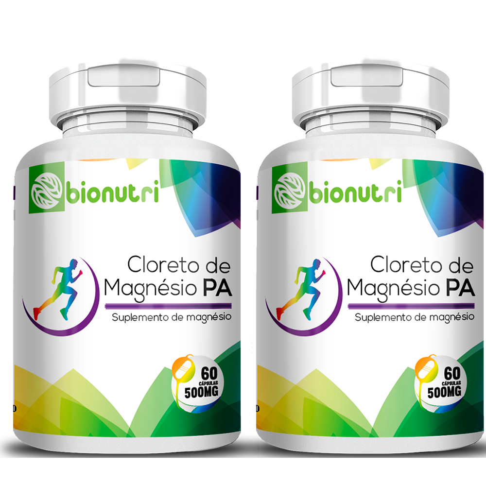 Kit 2x Cloreto de Magnesio Puro 100 % Natural - 60 Capsulas 500 Mg Bionutri Original | Shopee Brasil