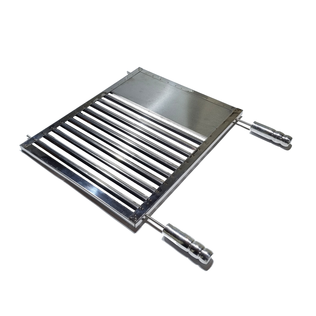 Grelha Parrila Inox Uruguaia Com Chapa Auxiliar Para Churrasco Lanches ...