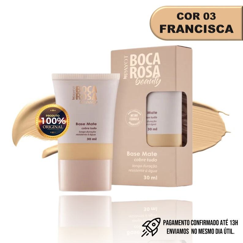 Base Mate Cobre Tudo da Boca Rosa Beauty Cor 03 Francisca | Shopee Brasil