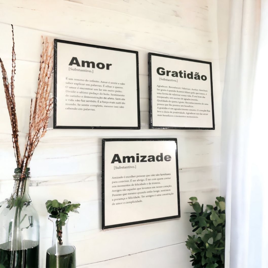 Quadro Palavra Decorativo com Moldura 25X25cm | Shopee Brasil