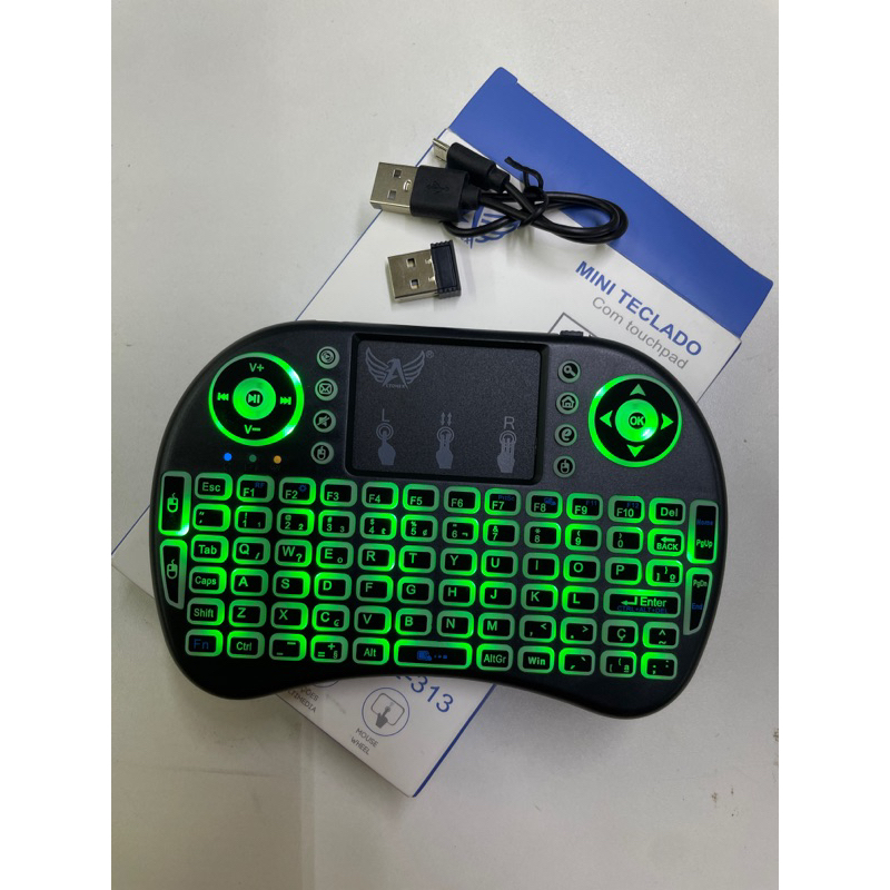 Mini teclado Iluminado Sem Fio com TouchPad | Shopee Brasil