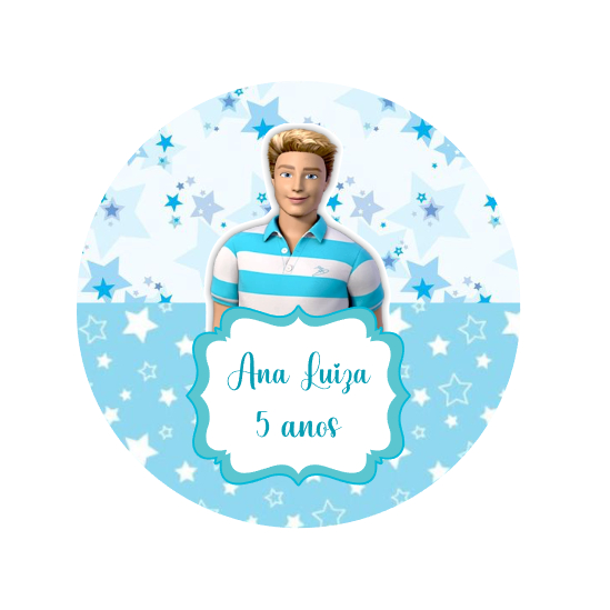 Adesivo Redondo 5 cm Ken Festa Lembrancinha para Festa | Shopee Brasil