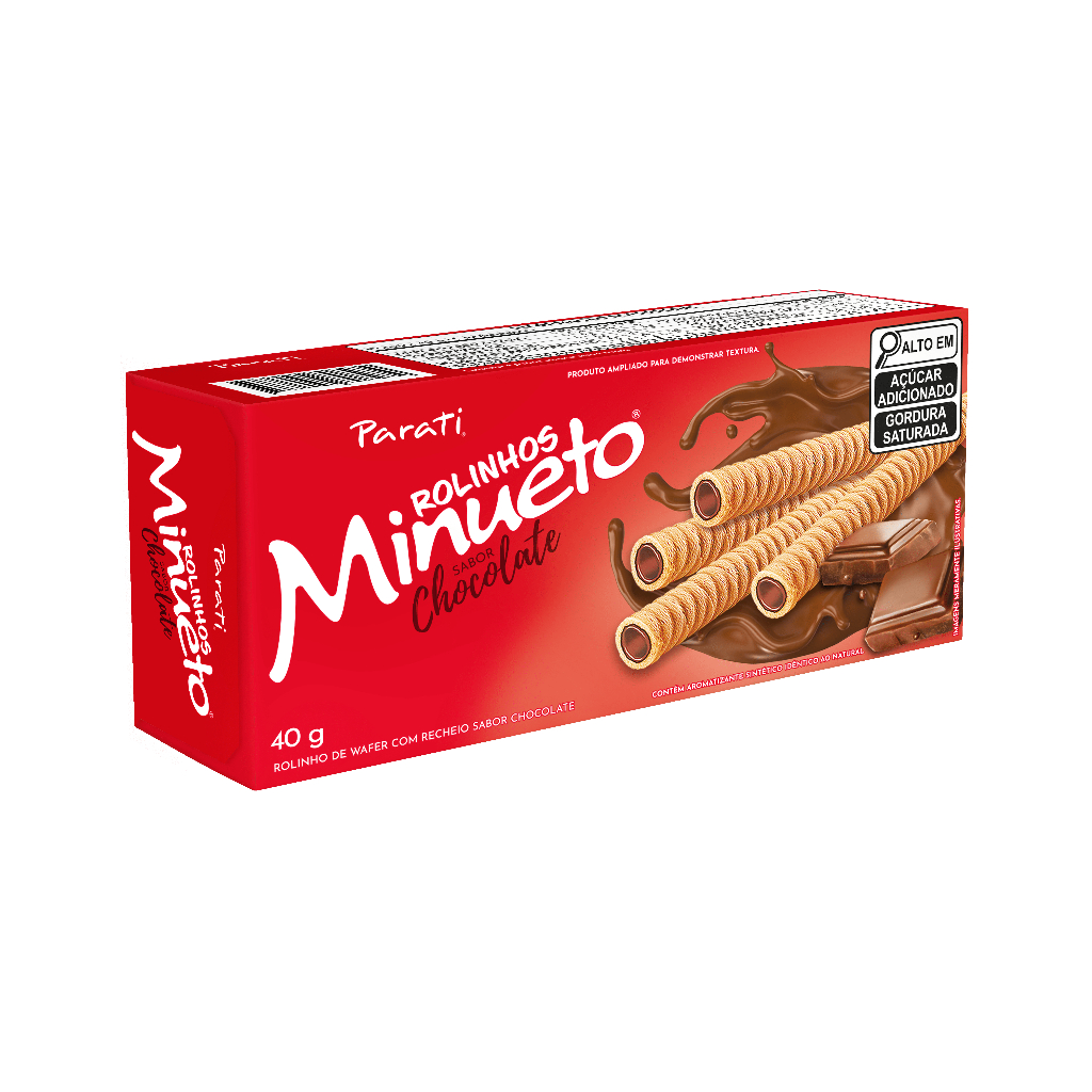 Rolinho Wafer Chocolate Minueto 40G | Shopee Brasil